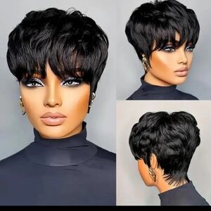 Hair | 4 Inch Straight Short Pixie Cut Bang Human Hair Wig | Poshmark